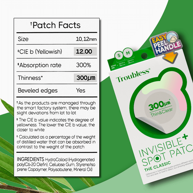 Troubless Invisible Spot Pimple Patch THE CLASSIC 700% absorption (eas ...